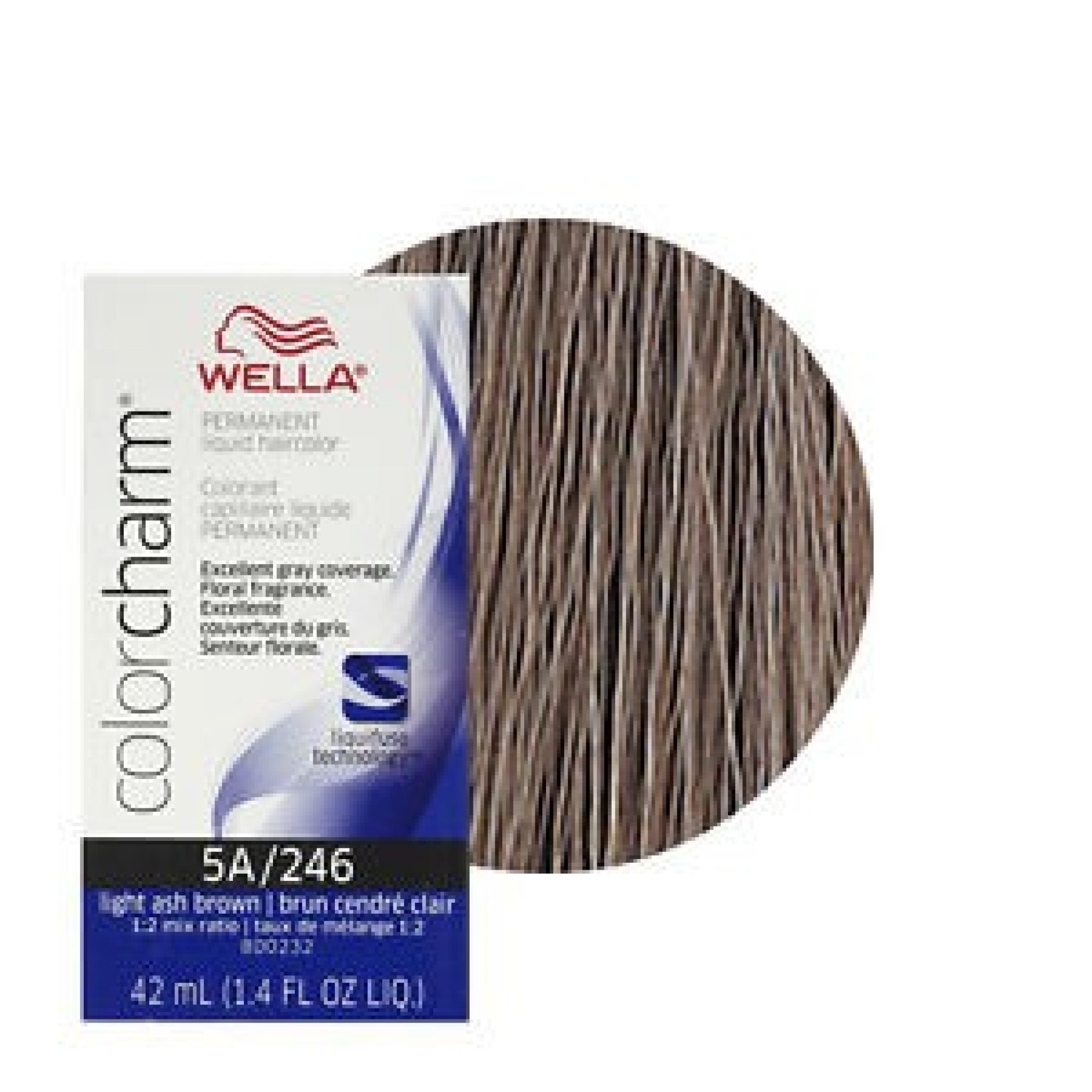 Wella 5A Light Ash Brown Color Charm Permanent Liquid Haircolor