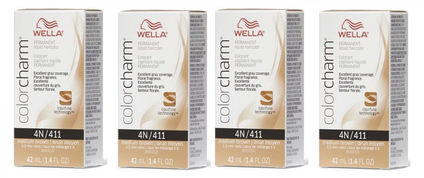Wella 4N Medium Brown Color Charm Permanent Liquid Haircolor
