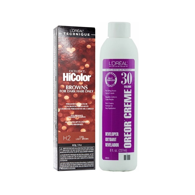 L'Oreal HiColor H2 Cool Light Brown For Dark Hair Only