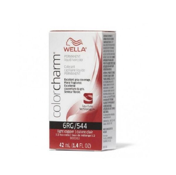 Wella 6RG Light Copper Color Charm Permanent Liquid Haircolor